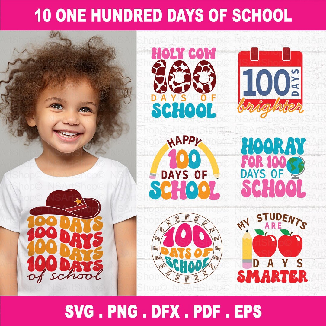 100 Days of School Svg Bundle, 100th Day of School Svg, 100 Days of ...