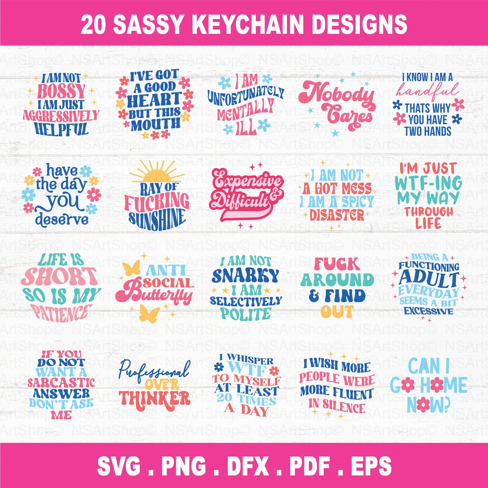 Sassy Keychain SVG Bundle, Funny Keychain Svg, Retro Hotel Keychain Svg ...