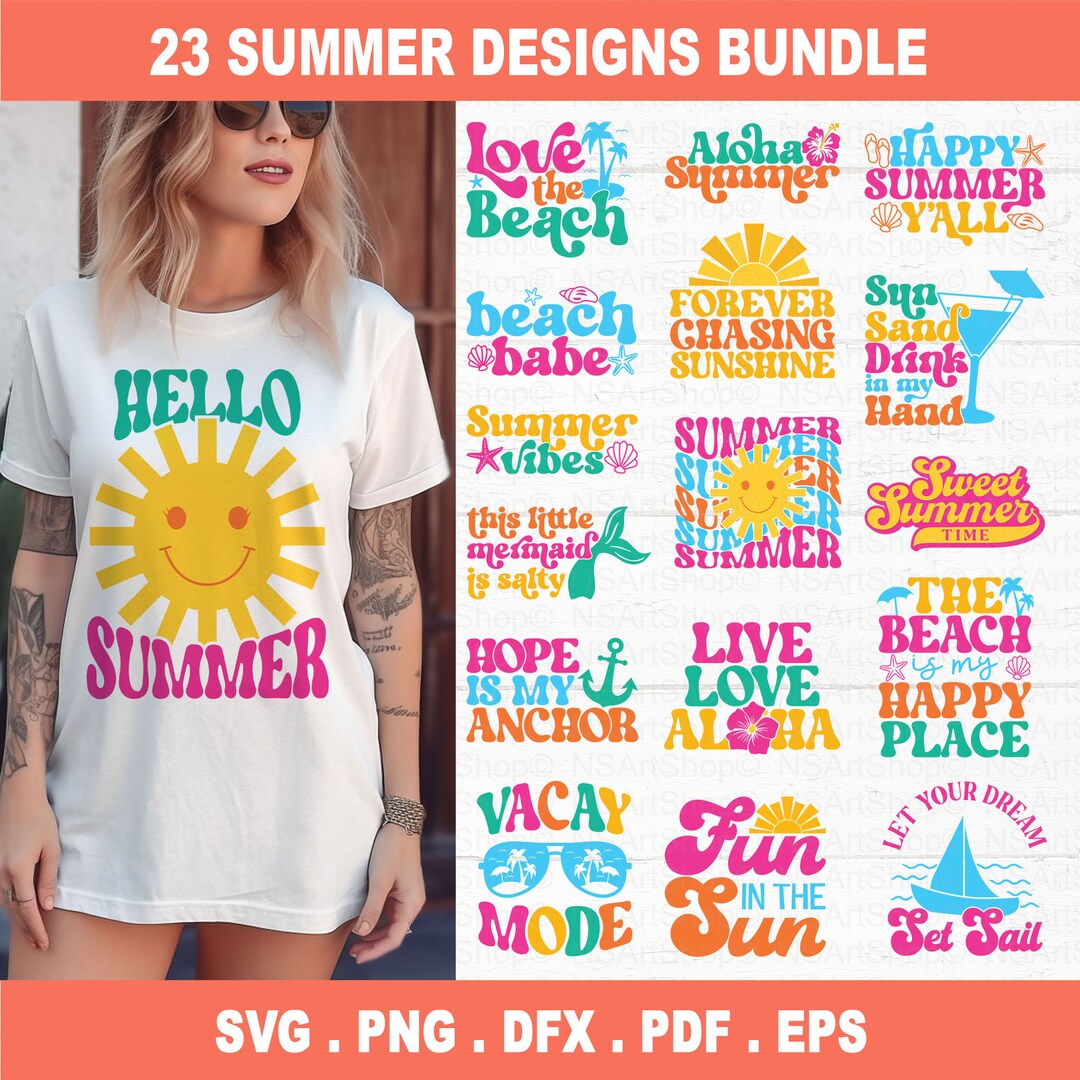 Summer SVG Bundle, Beach SVG, Vacation Svg, Summer Shirt Svg, Beach ...