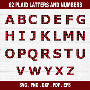 Buffalo Plaid Letters SVG Bundle: Christmas Alphabet Designs - Digital ...