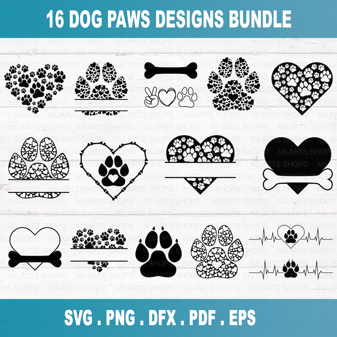 Paw Print SVG Bundle: Dog & Cat Paw Designs (digital Download) - Etsy