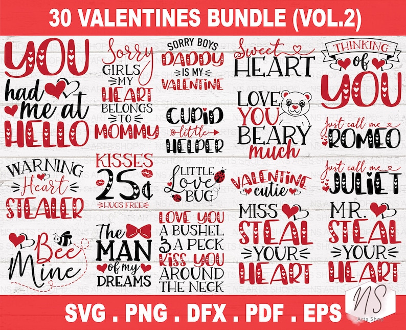 Valentine Svg Bundle Valentines Day Svg Bundle Love Svg - Etsy