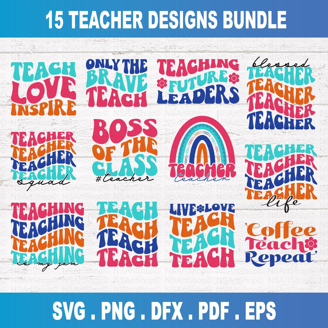 Paquete SVG de maestro retro, SVG de maestro, SVG de escuela, SVG de ...