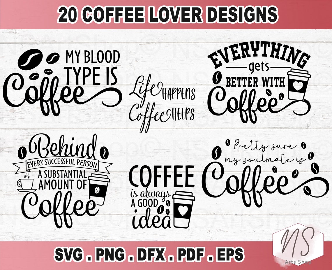 Coffee SVG Bundle Funny Coffee SVG Caffeine Queen Coffee - Etsy