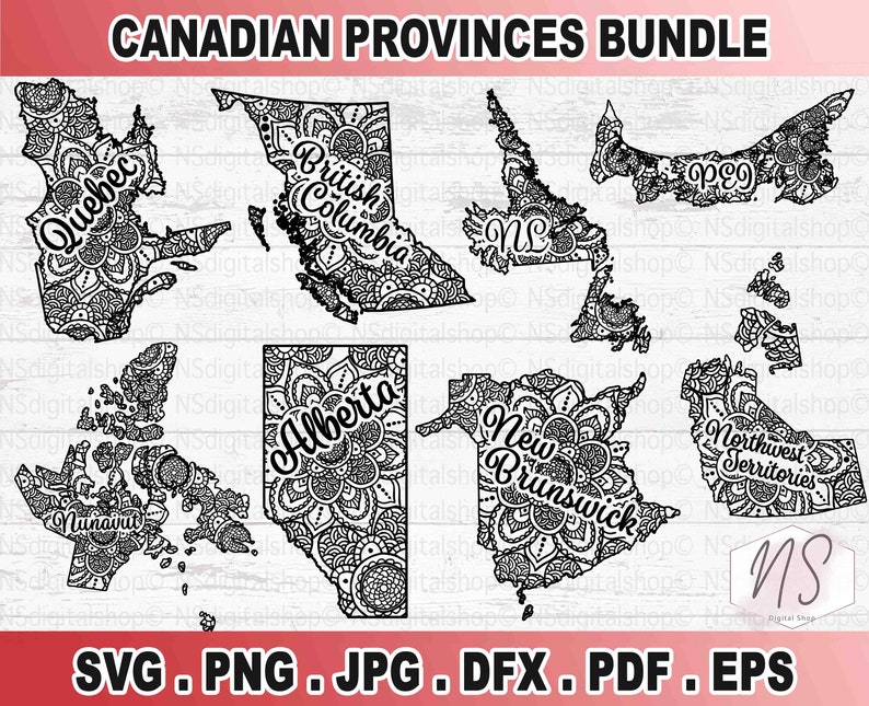 Canada Provinces SVG Bundle Canada Svg Bundle Map Outline | Etsy