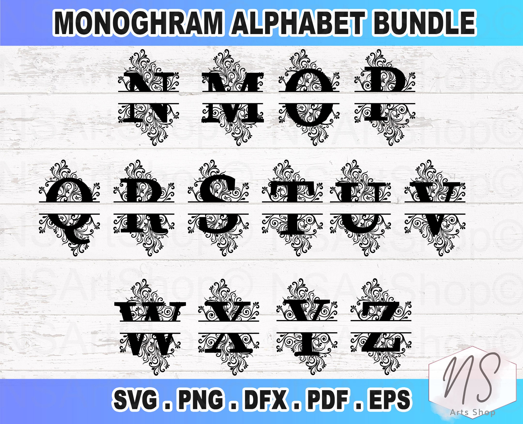 Split Monogram Svg Split Monogram Frame Family Monogram - Etsy