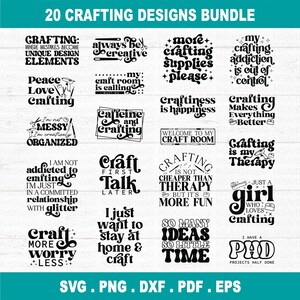 Crafter SVG Bundle: Crafting Quotes, Craft Room Designs - Digital Files ...