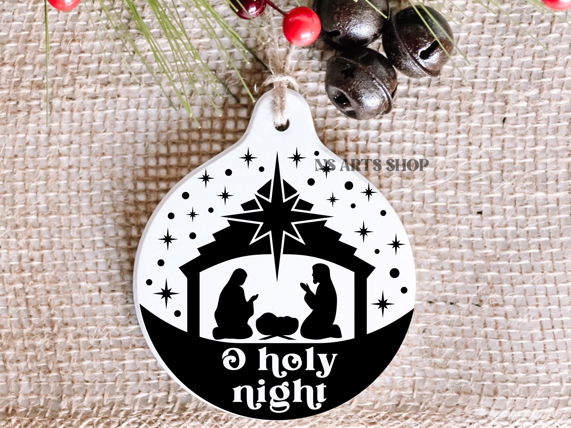 Christmas Svg, Christmas Ornament Svg, Christian Christmas Svg, Round ...