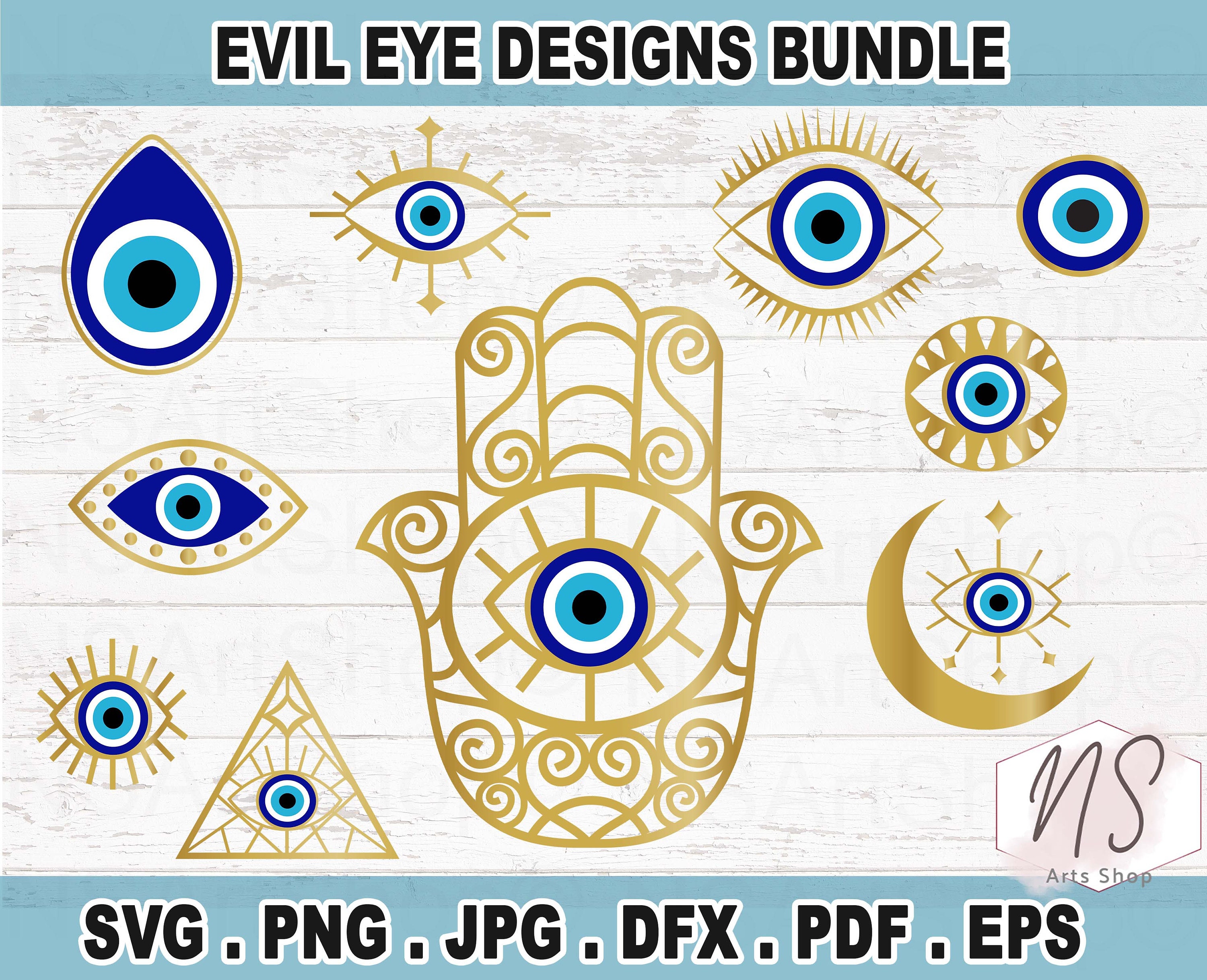 Evil Eye Svg Bundle Png Dxf Humsa Svg Cut Files Turkish Eye Etsy