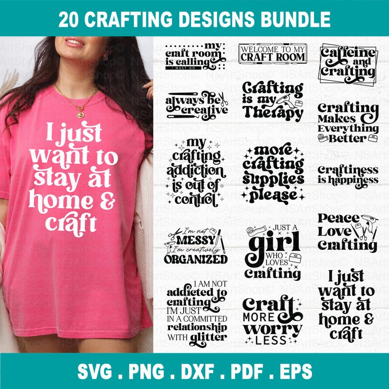 Crafter SVG Bundle: Crafting Quotes, Craft Room Designs - Digital Files ...