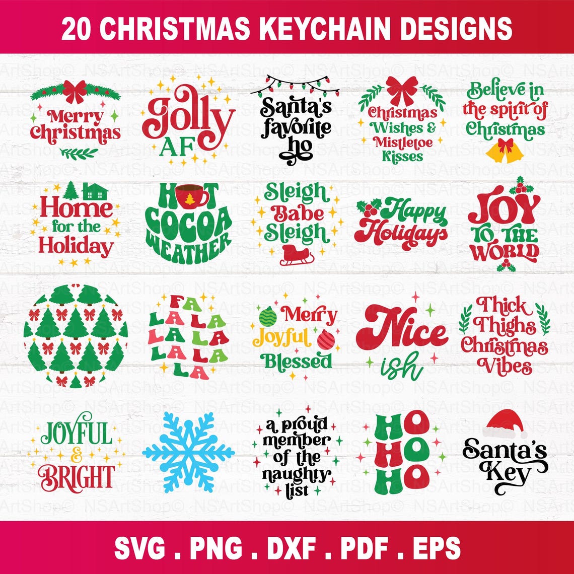 Christmas Keychain SVG : Holiday Santa Round Hotel Keychain - Etsy