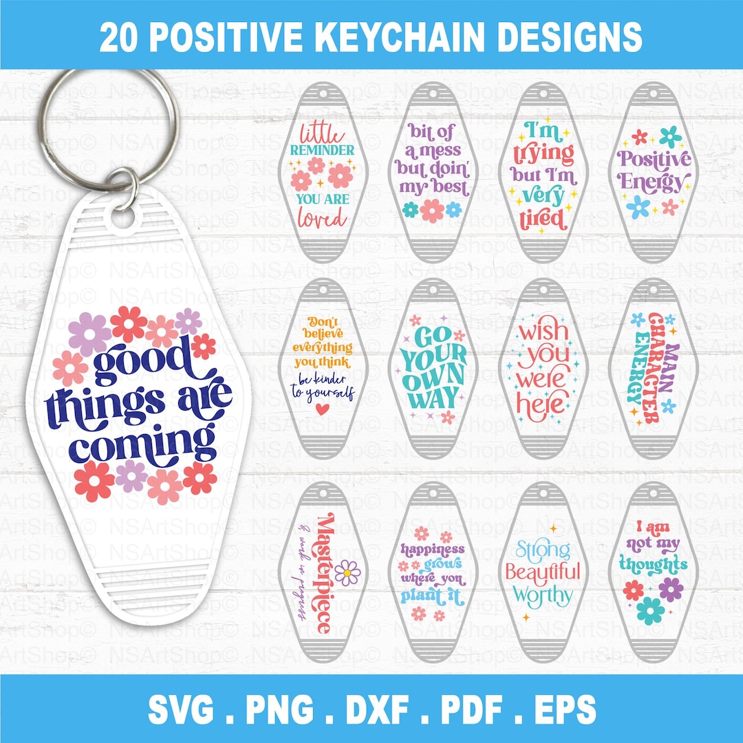 Motel Keychain SVG Bundle, Motivational Hotel Keychain Svg ...