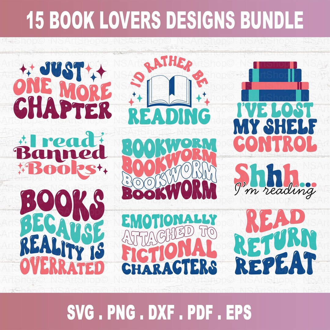 Book SVG Bundle, Book Png, Funny Book Svg, Retro Book Svg, Reading Svg ...