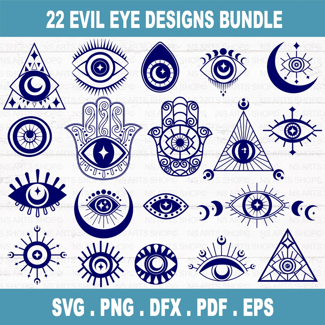 Evil Eye SVG Bundle, Evil Eye Png, Hamsa SVG Cut Files, Turkish Eye SVG ...