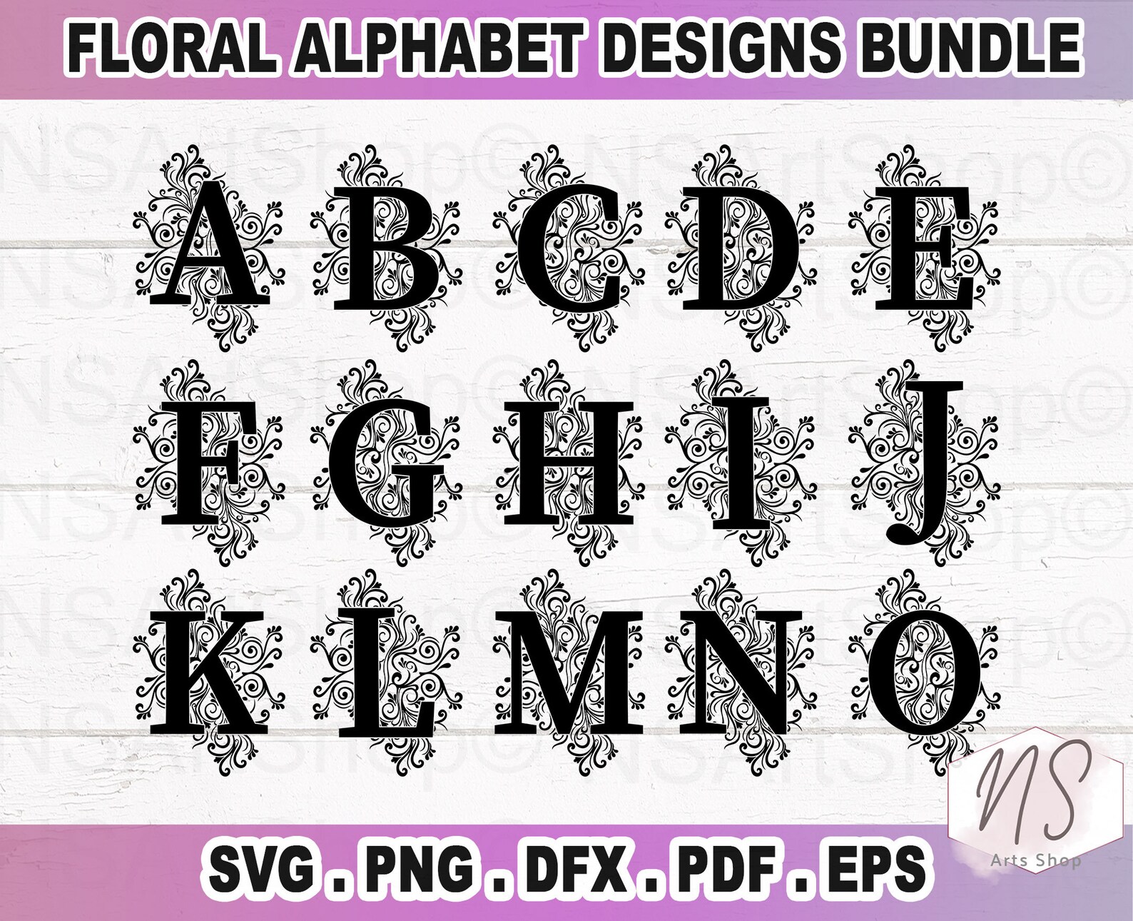 Floral Alphabet SVG Floral Letters SVG Flower Monogram Frame - Etsy