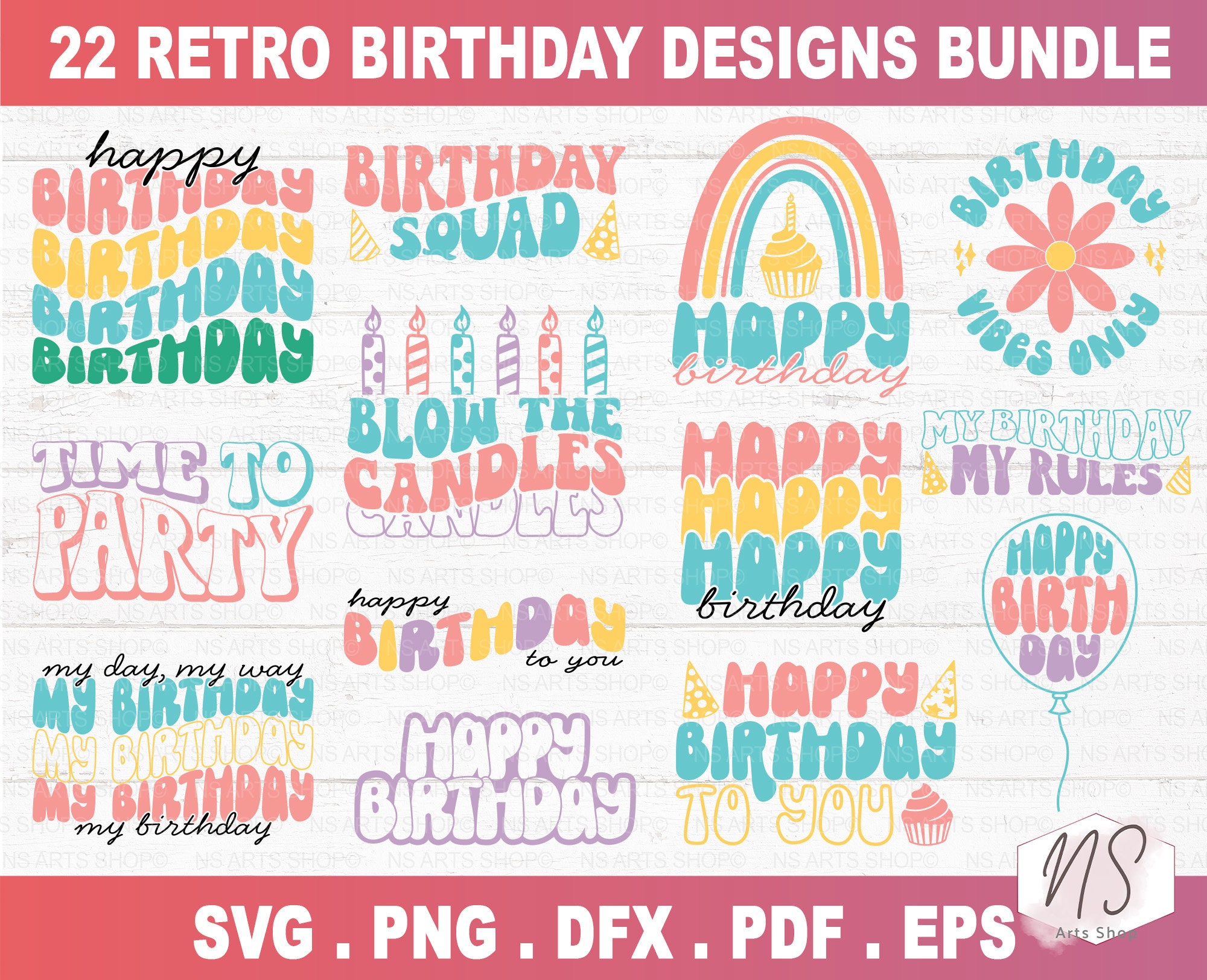 Retro Birthday Svg Bundle Birthday Svg Birthday Party Svg - Etsy Australia