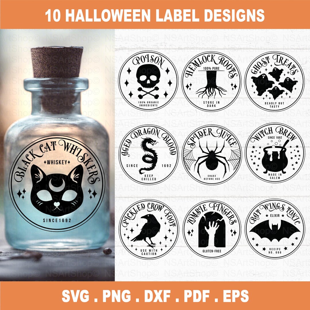 Halloween Potion Label SVG Bundle: Halloween Witch Apothecary Designs ...