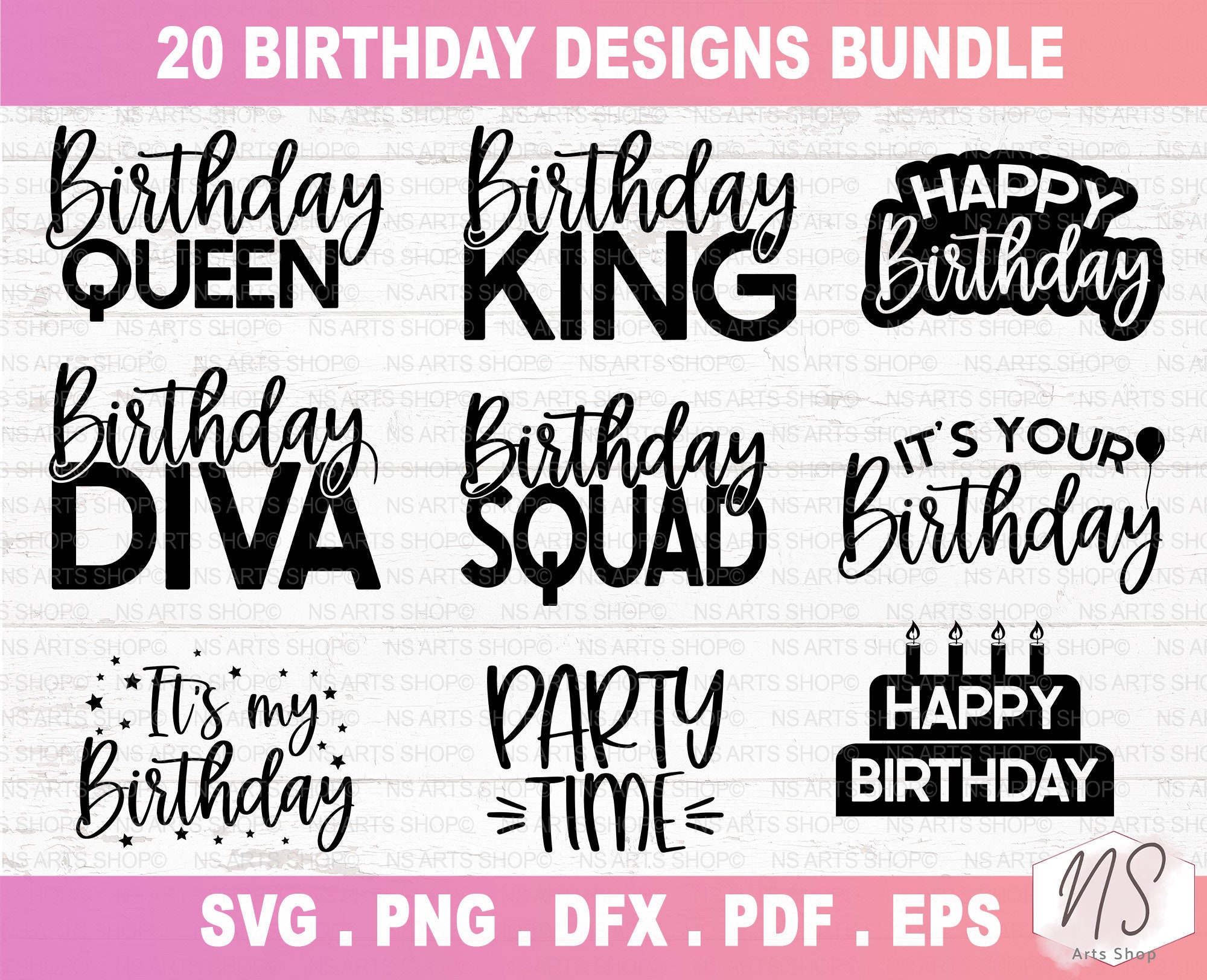 Happy Birthday Svg Bundle Birthday Svg Birthday Party Svg - Etsy