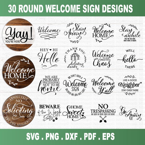Round Welcome Sign - Etsy