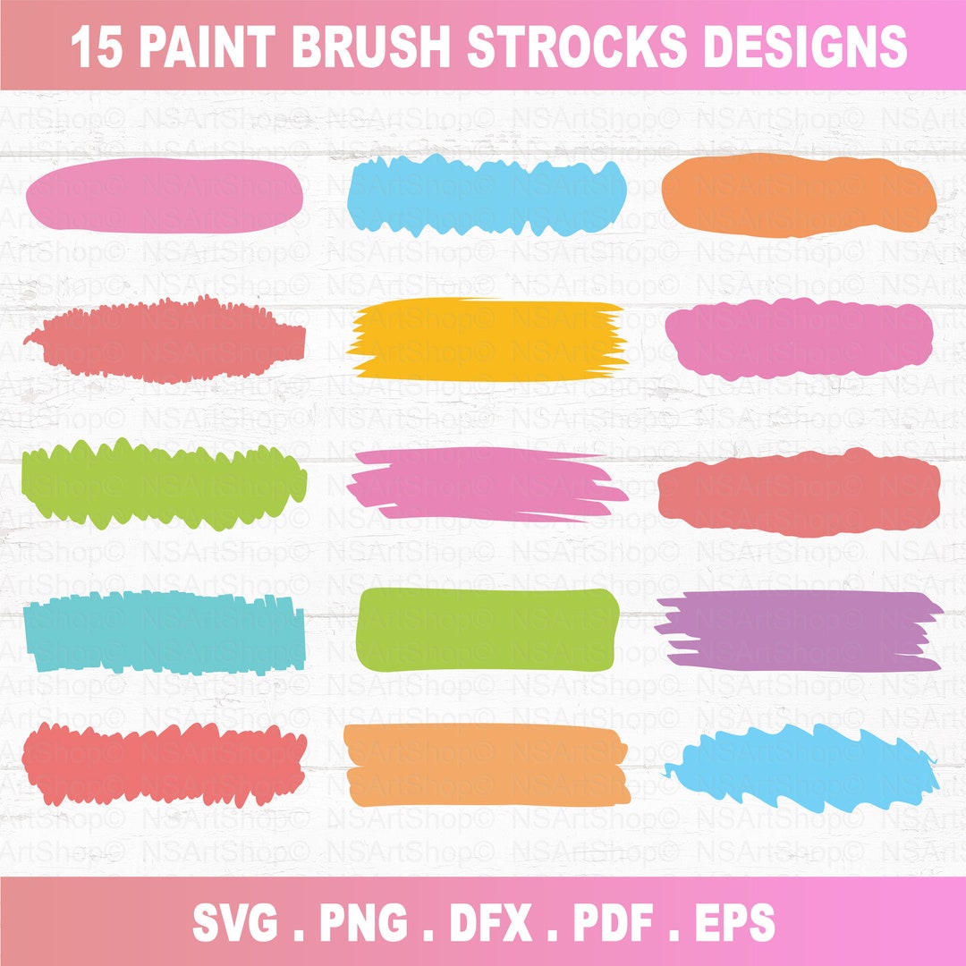 Paint Brush Strokes Svg Bundle, Bookmark SVG, Bookmark Png, Printable ...