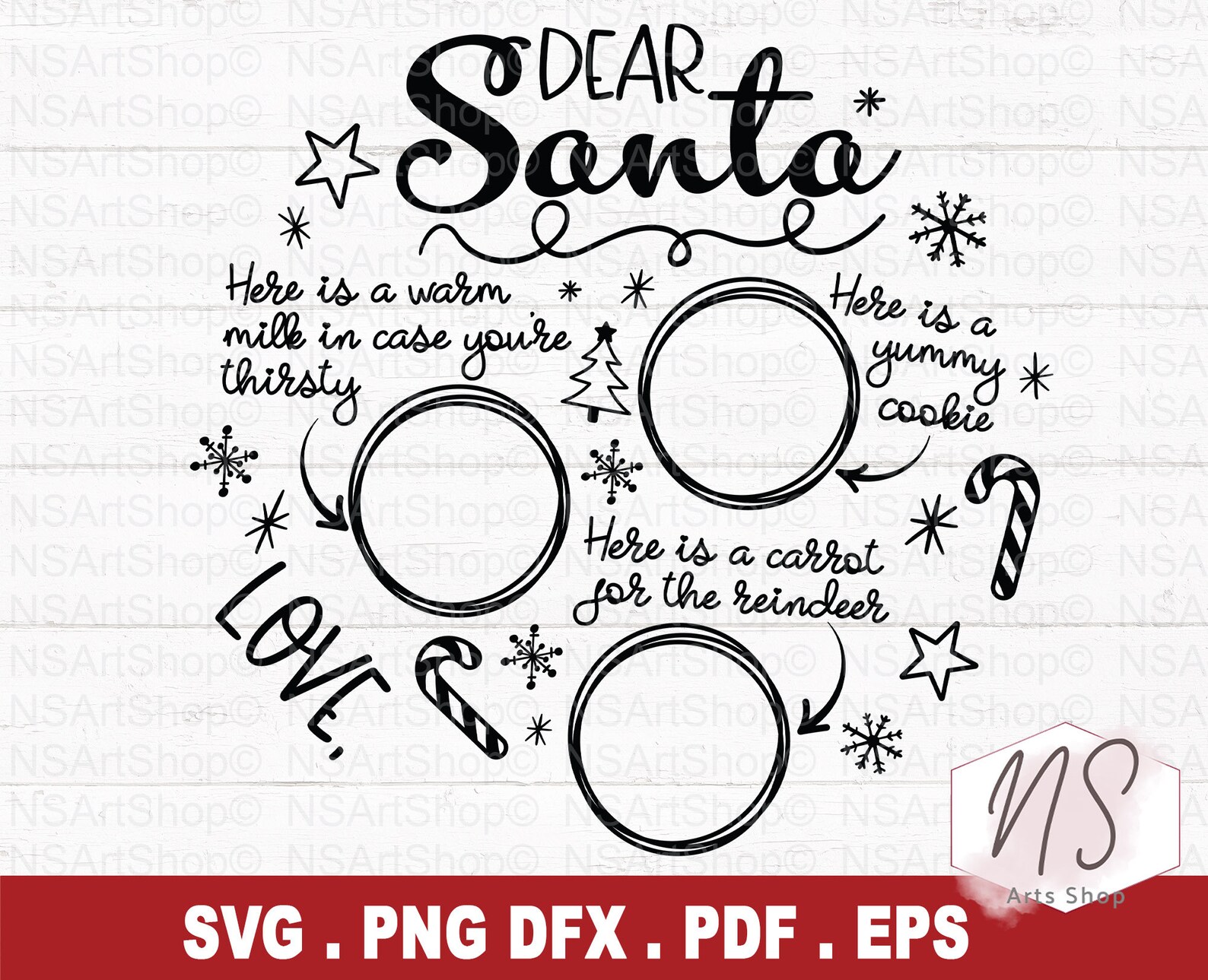 Santa Round Tray SVG Dear Santa Svg Christmas Svg Milk and - Etsy