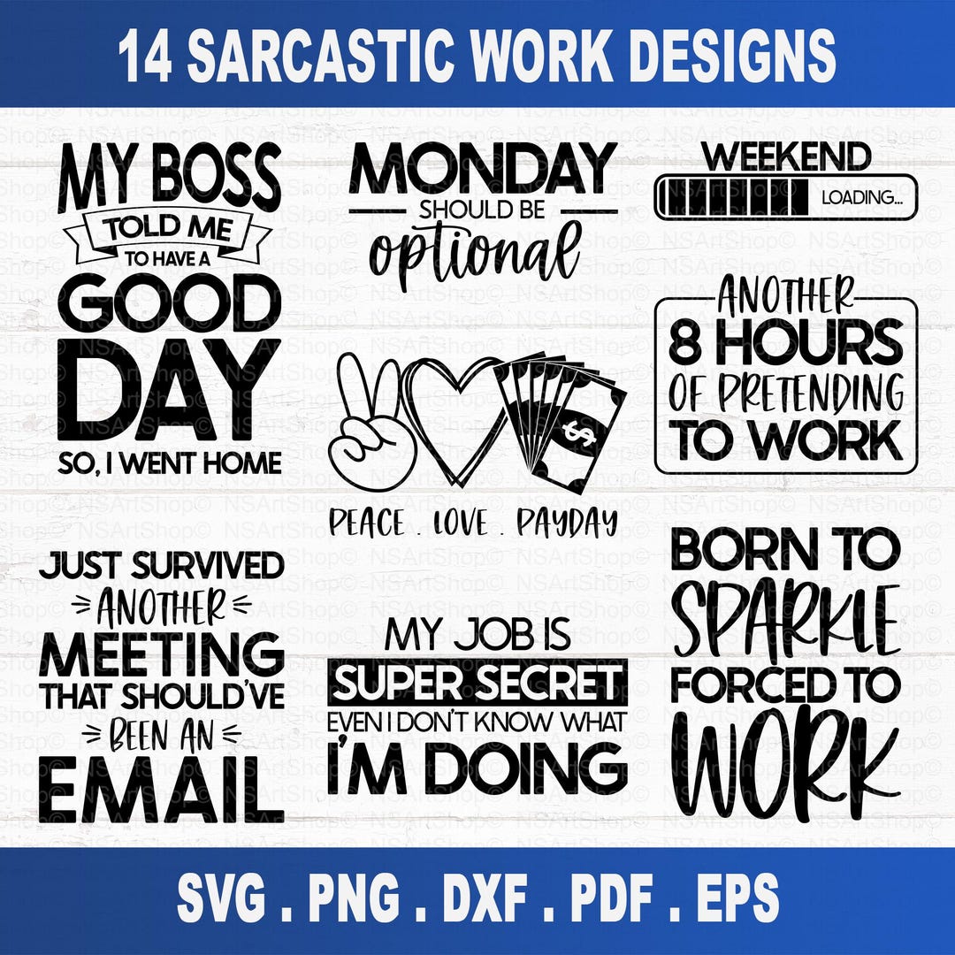 Sarcastic Work Quote SVG Bundle: Funny Coworker Designs - Digital ...
