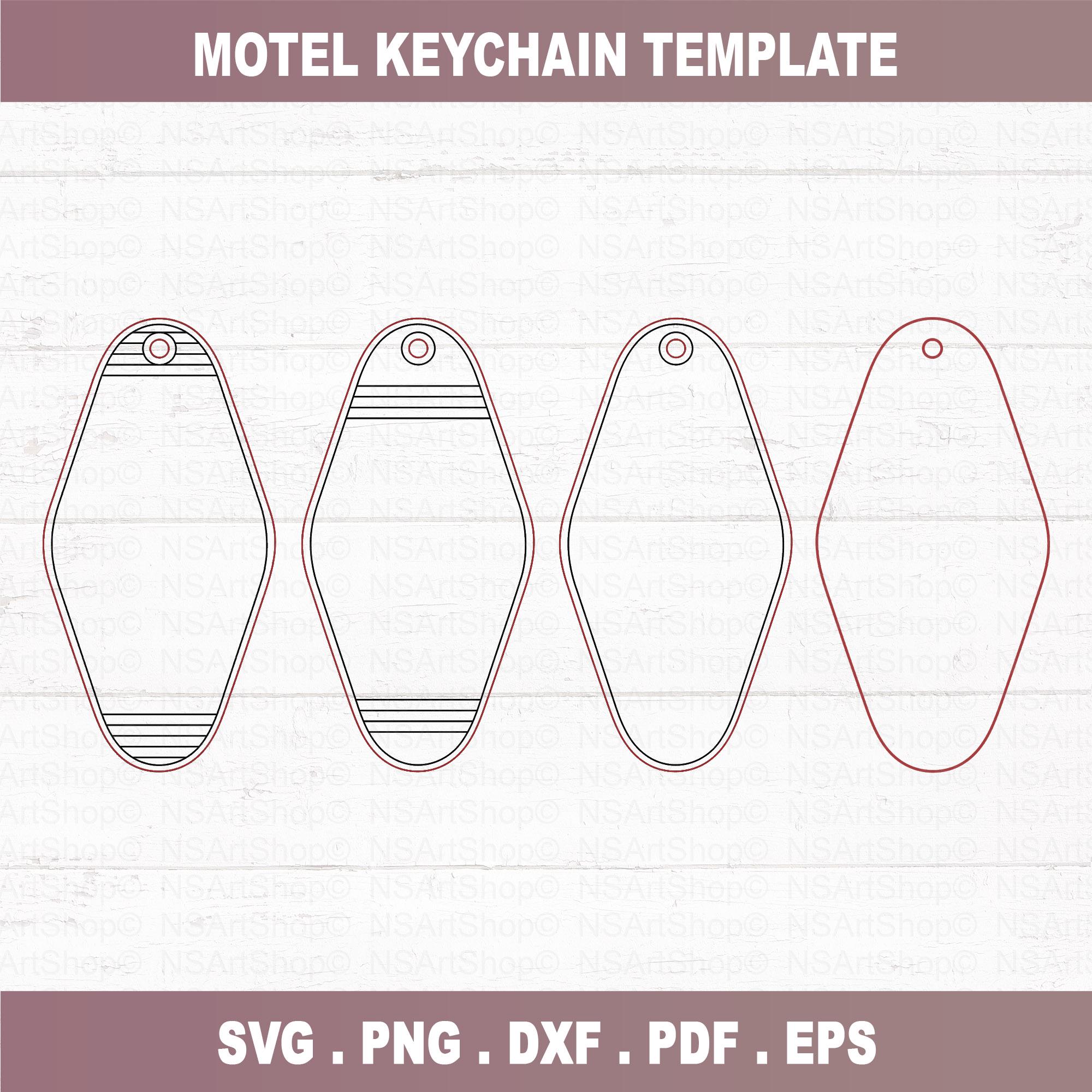 Motel Keychain Template SVG, Hotel Key Chain Outline, Cricut, Laser ...