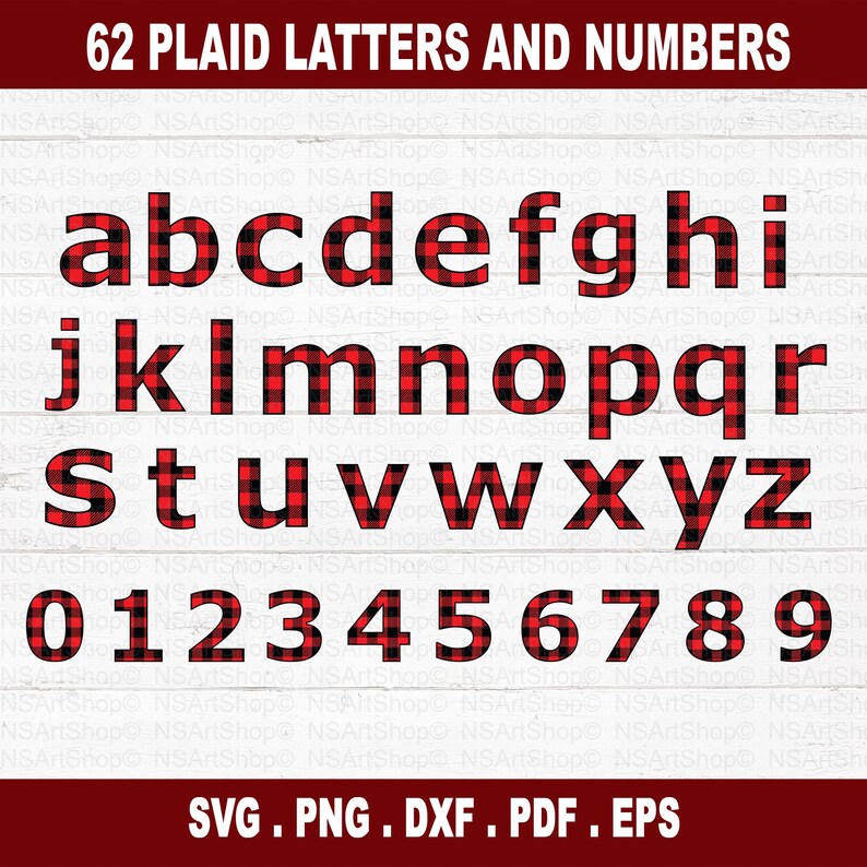 Buffalo Plaid Letters SVG Bundle: Christmas Alphabet Designs - Digital ...
