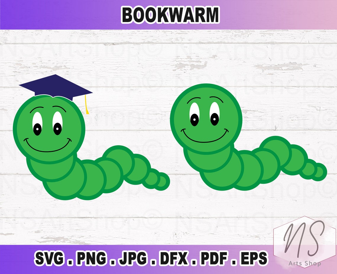 Bookworm SVG Cutting File Bookworm Svg Bookworm Cut File - Etsy Canada