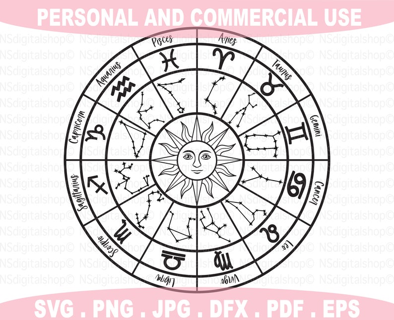 Zodiac Signs SVG Bundle Astrology Signs svg Zodiac Symbols | Etsy