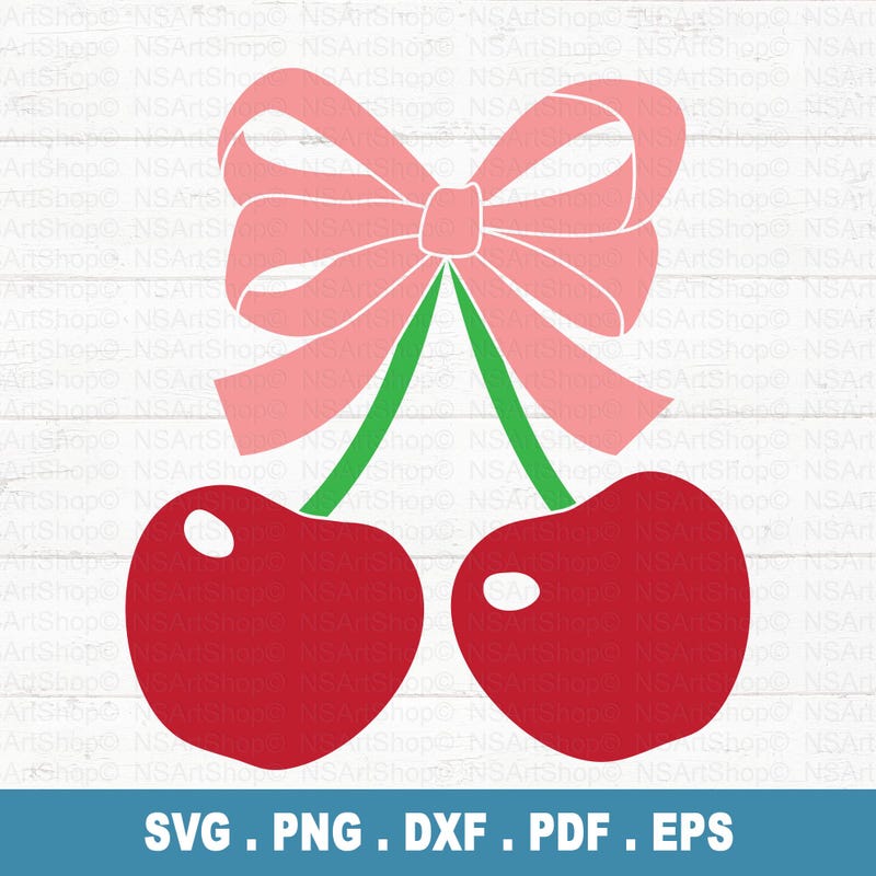 Cherries With Bow - Etsy