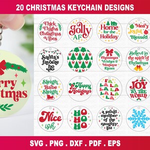 Christmas Keychain SVG : Holiday Santa Round Hotel Keychain - Etsy