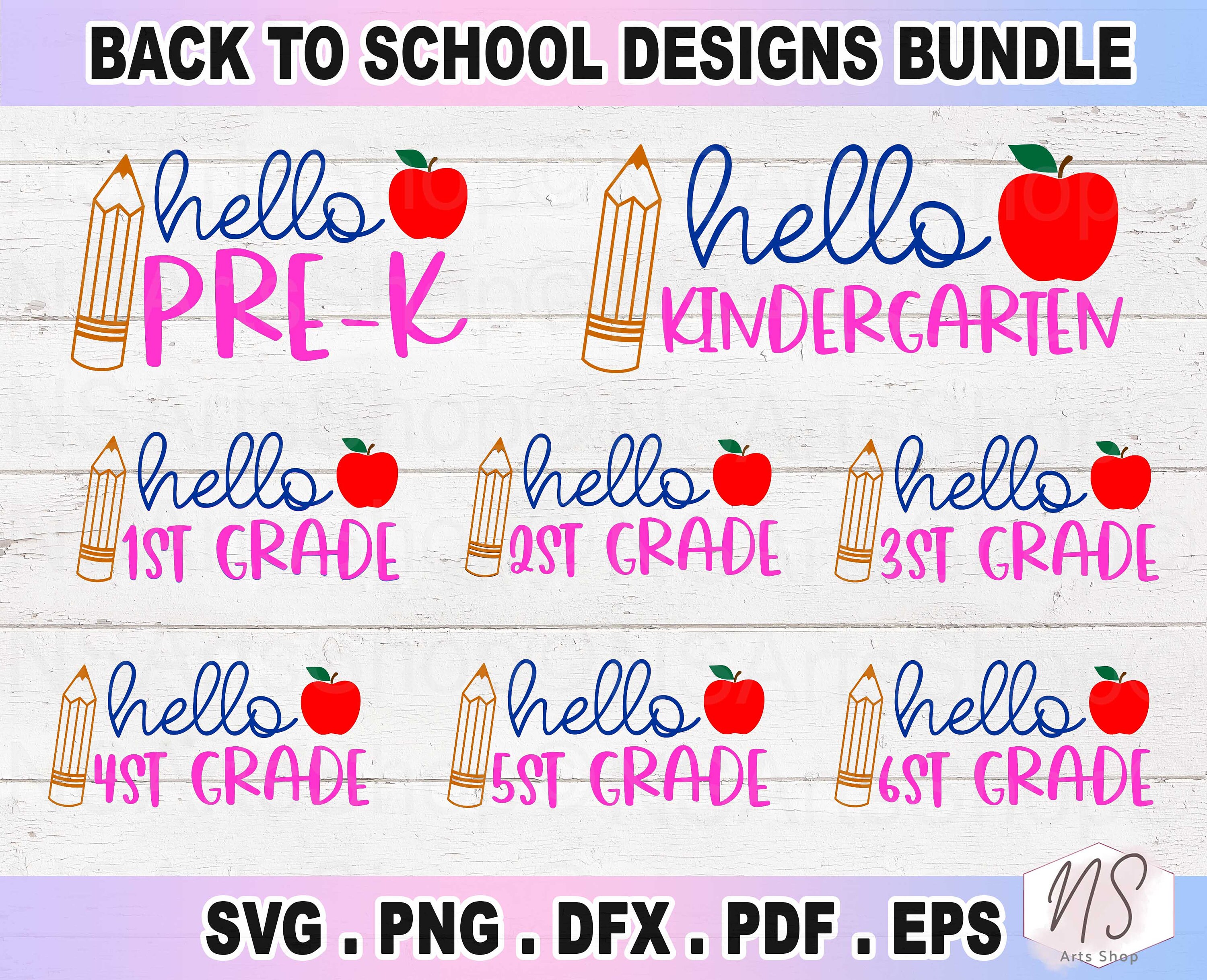 Back to School SVG Bundle First Day of School Svg Hello | Etsy