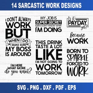 Sarcastic Work Quote SVG Bundle: Funny Coworker Designs - Digital ...