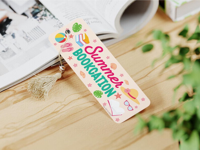 Summer Bookmark SVG PNG Bundle, Beach Vacation Designs, Bookish Files ...