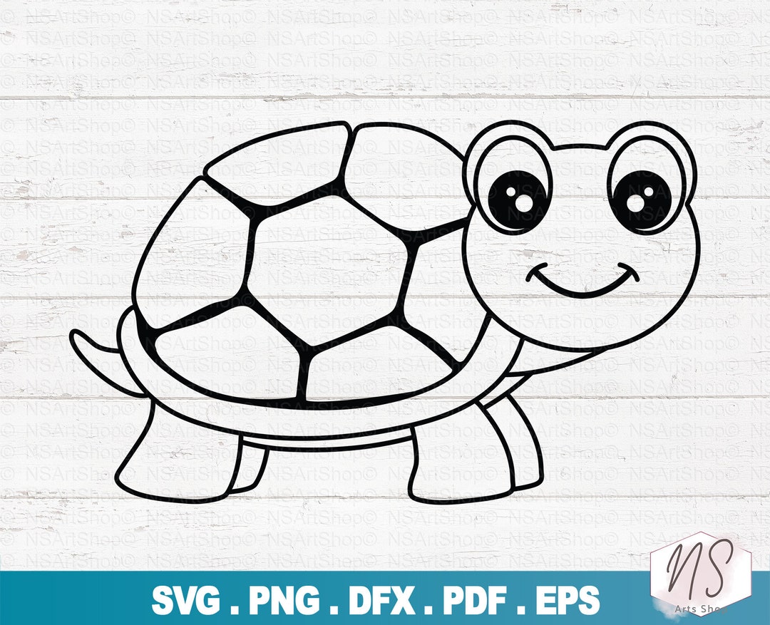 Baby Turtle SVG, Cute Turtle Cut File, Turtle Outline, Baby Shower Svg ...