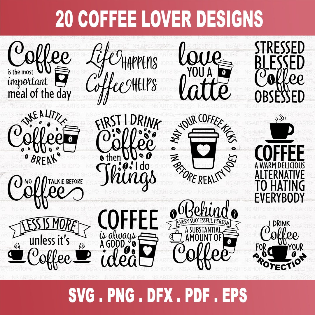 Coffee SVG Bundle Funny Coffee SVG Caffeine Queen Coffee - Etsy