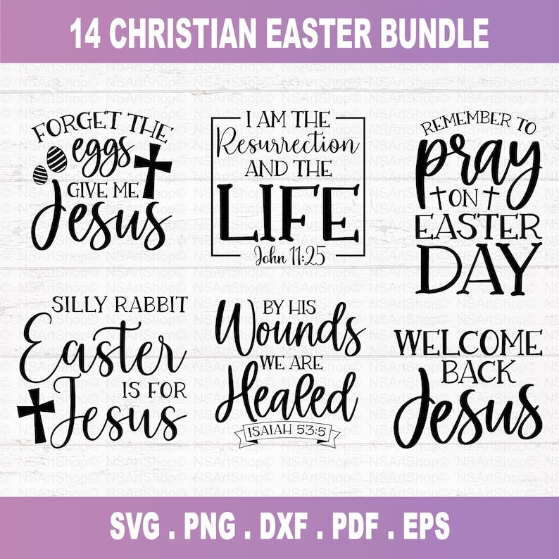 Christian Easter SVG Bundle: Religious Easter Quotes (cut Files) - Etsy
