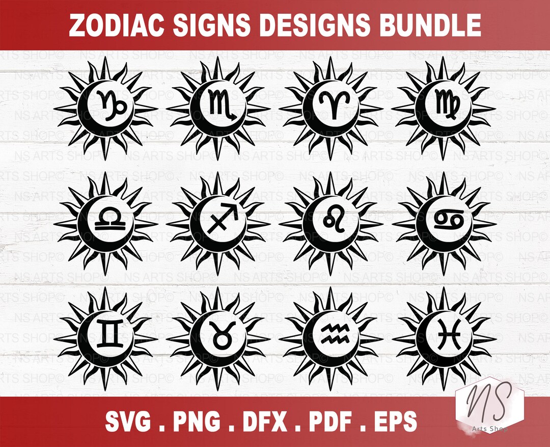 Zodiac Signs SVG Bundle Astrology Signs Svg Zodiac Symbols - Etsy