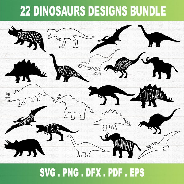 Dinosaur Outline Svg - Etsy