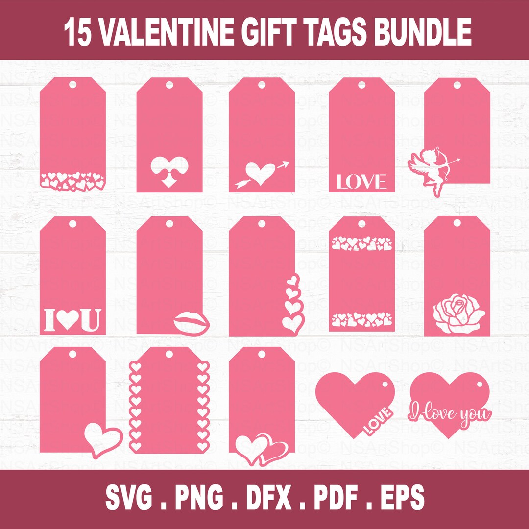 Gift Tag Svg, Valentine Gift Tag SVG Bundle, Heart Tag Svg, Label SVG ...