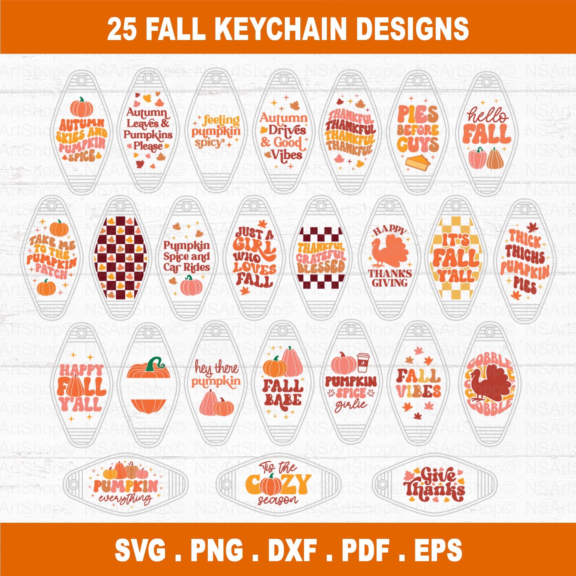 Fall Motel Keychain SVG Bundle, Pumpkin Design, Autumn, Thanksgiving ...