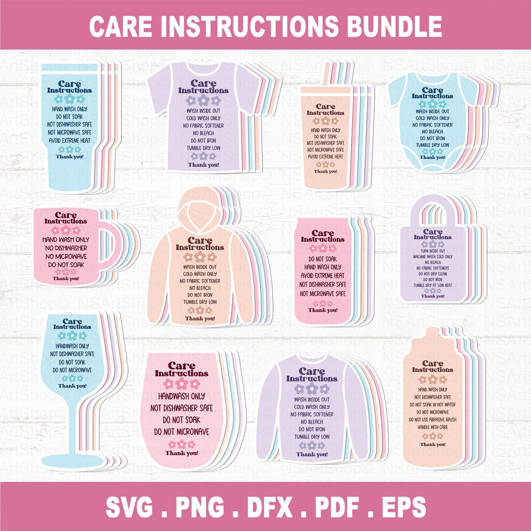 Care Card Bundle Digital Print, Care Card Bundle Printable Svg, Care ...