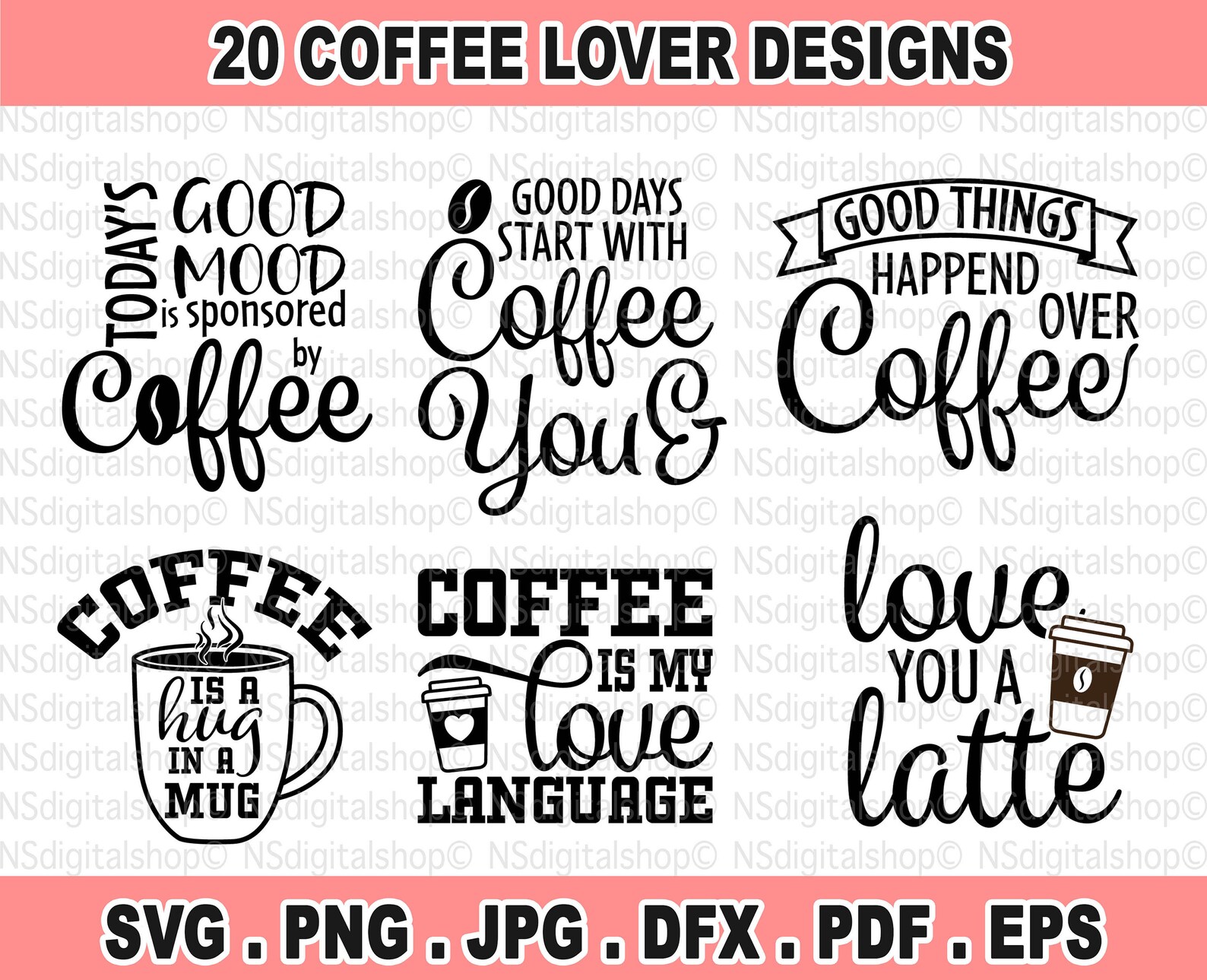 Coffee SVG Bundle Funny Coffee SVG Caffeine Queen Coffee | Etsy Canada