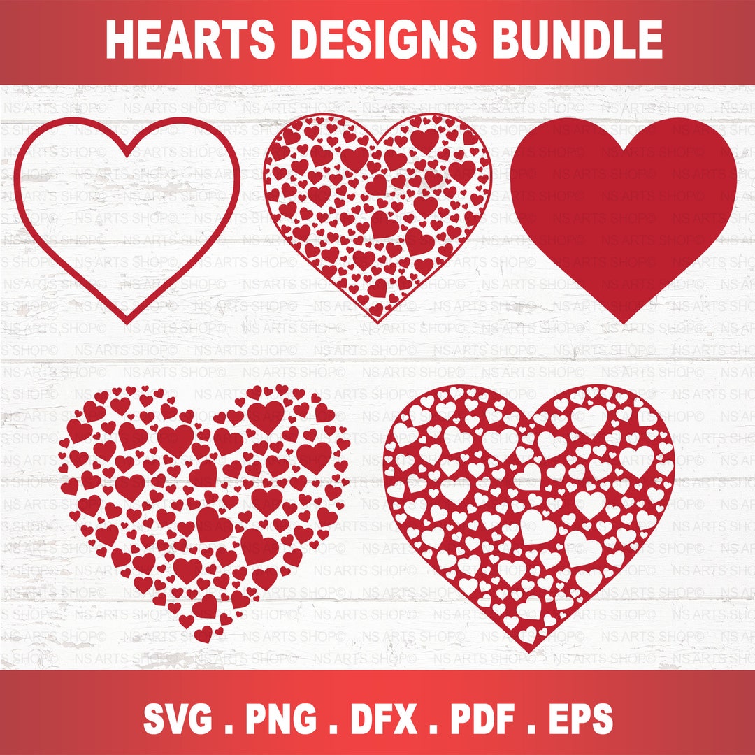 Red Heart SVG, Heart Cut File Bundle, Heart Shape Svg, Outline, Jpg ...