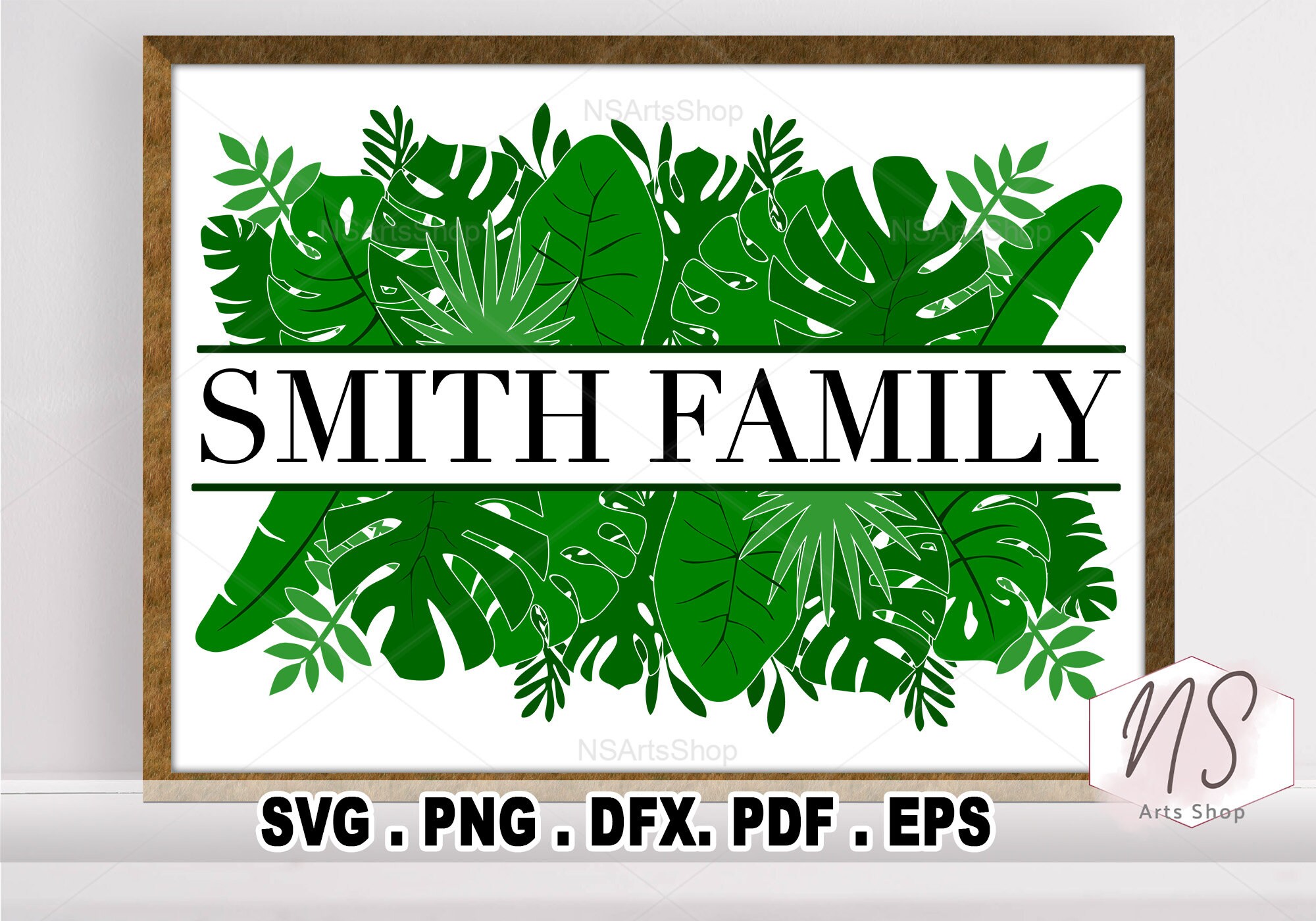 Tropical Leaves Svg Monogram Svg Hawaiian Leaves Svg - Etsy