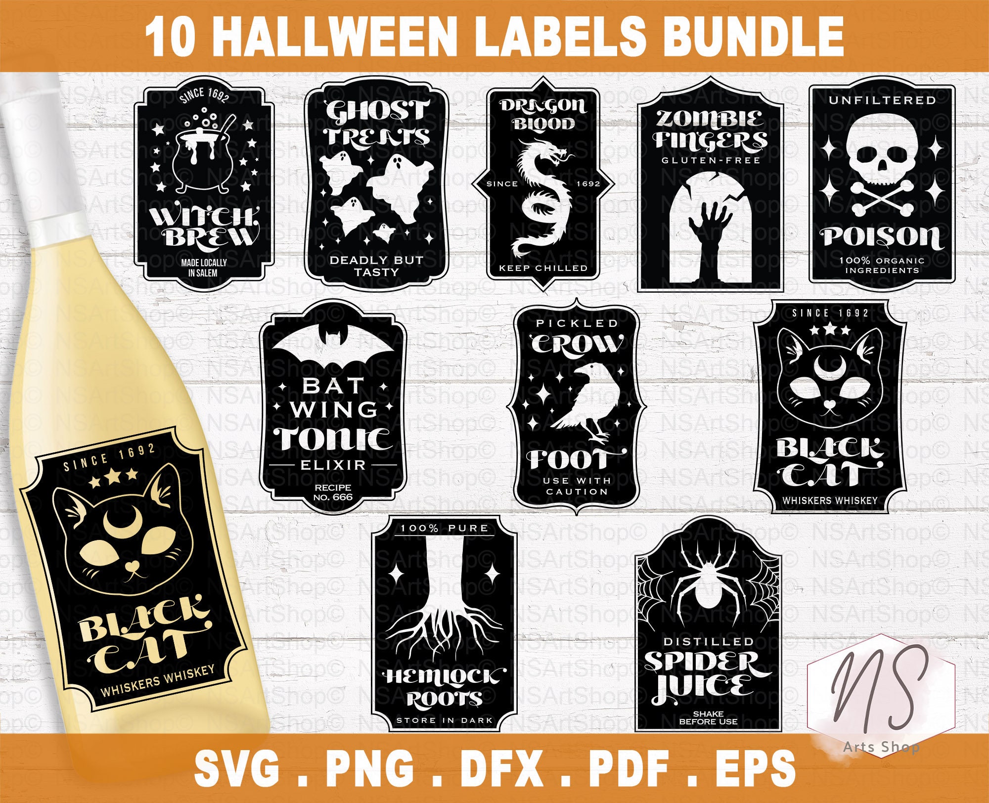 Halloween Potion Labels SVG Bundle Witches Brew Svg Witch - Etsy