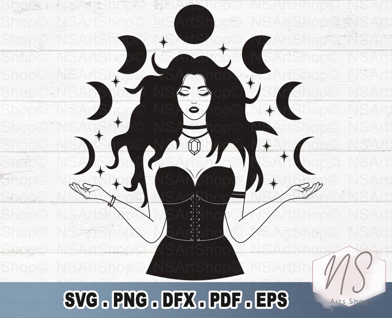 Witch Svg Witchcraft Svg Magic Svg Moon Phases Svg Pagan - Etsy