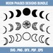 Moon Phases SVG Cut File, Floral Moon, Svg, Pdf, Eps, Jpg, Png Files ...