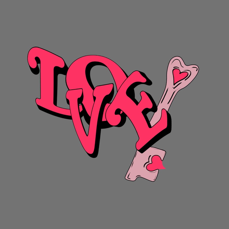 Love is the Key Png/ Instant Digital Download/ Valentine Day Png ...